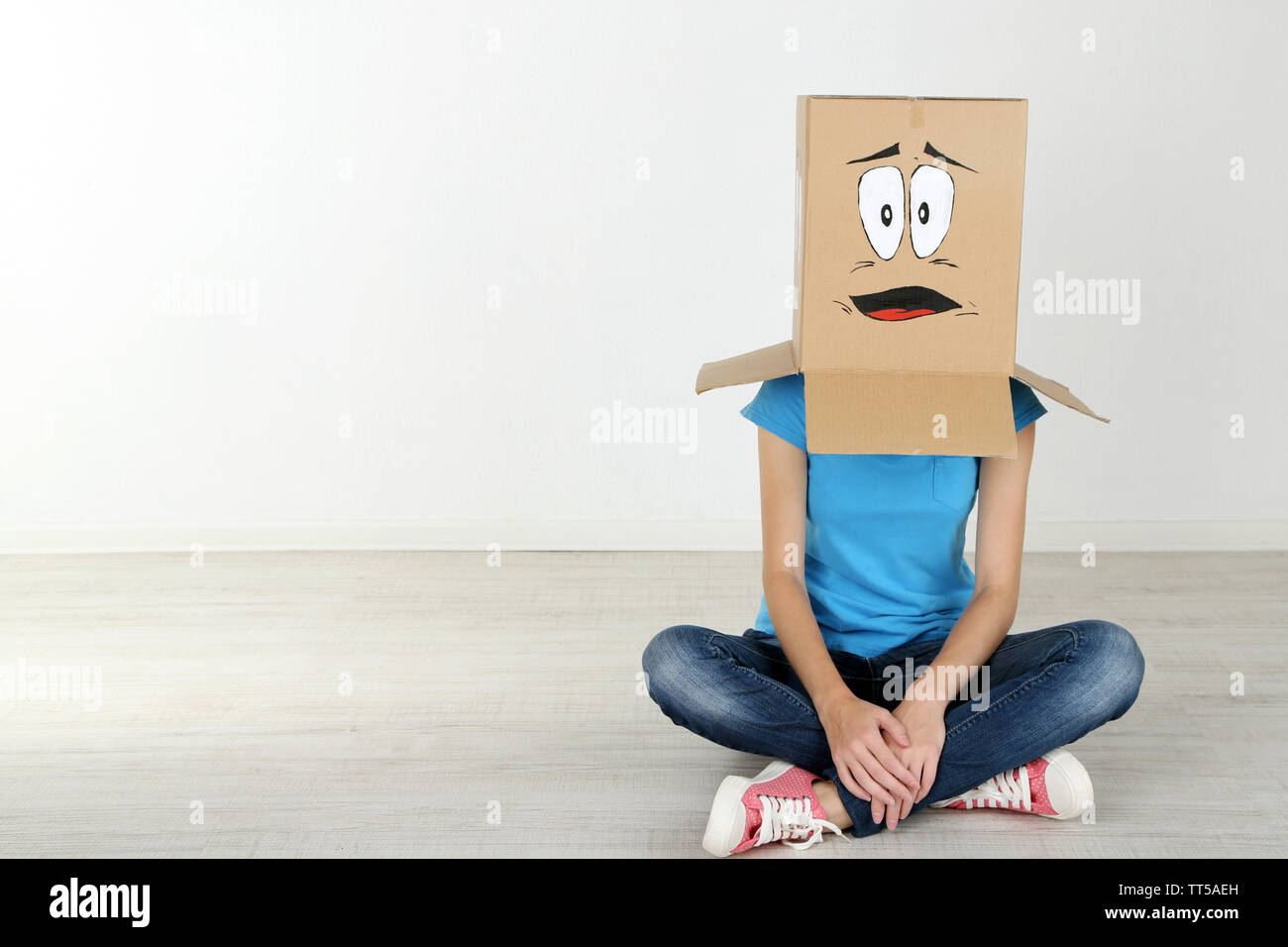 Woman blank sign sitting face mask hi-res stock photography and images ...