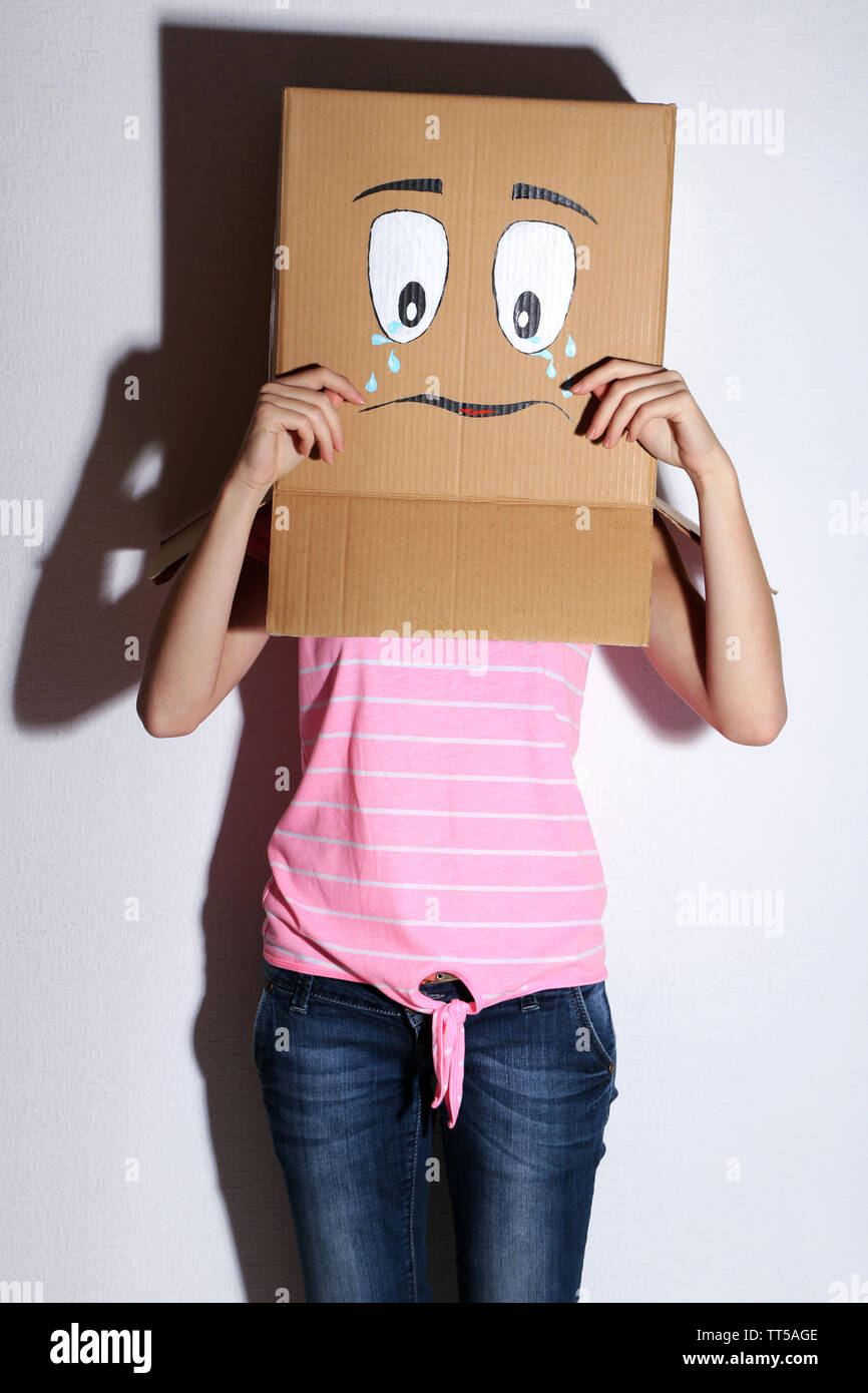 Woman hiding face tears hi-res stock photography and images - Alamy