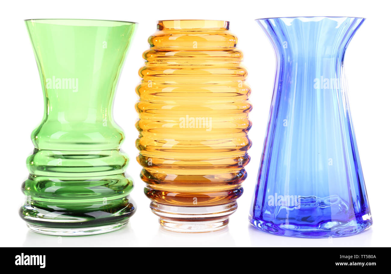 Glass vase isolated on white Stock Photo - Alamy