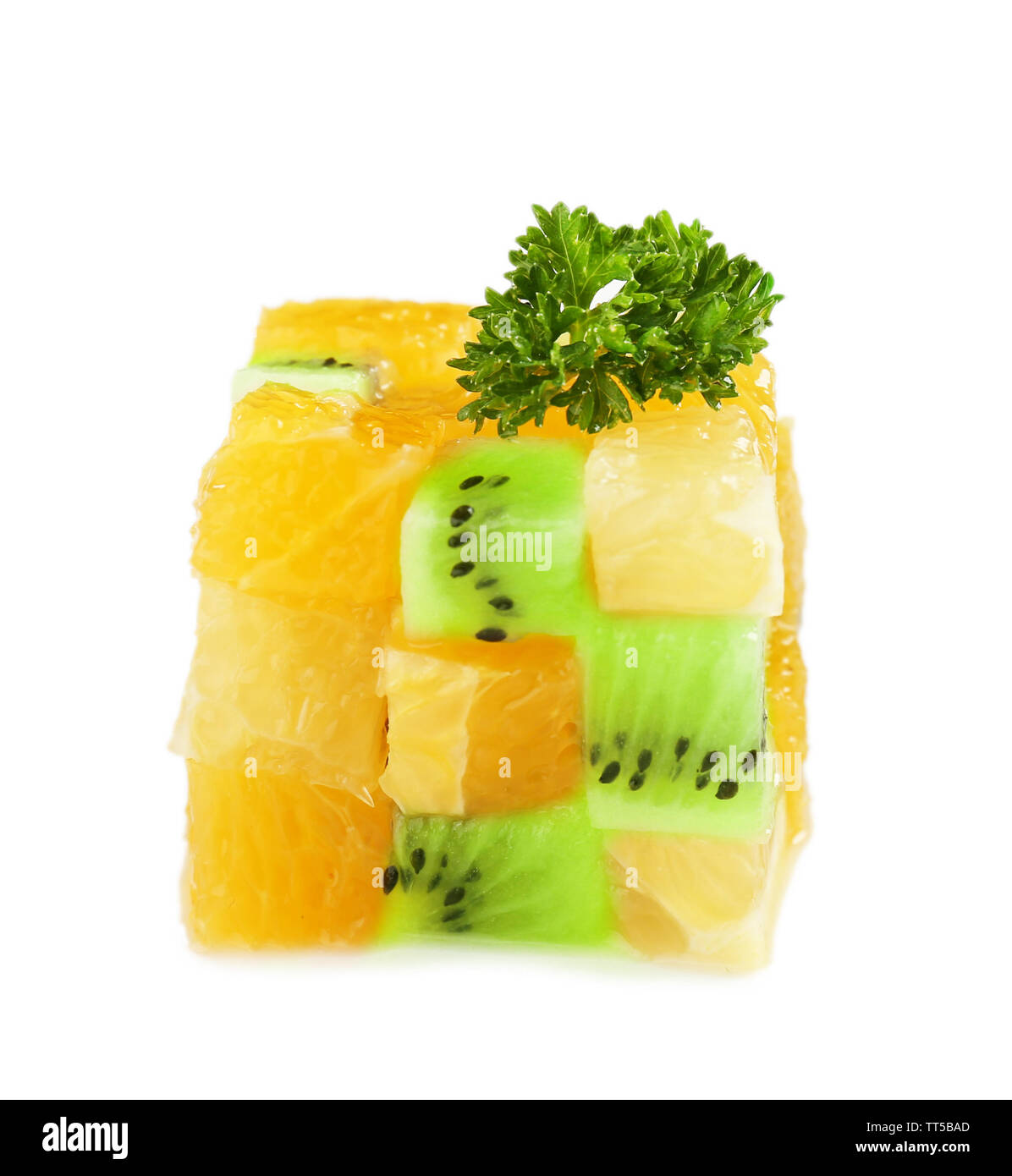 Healthy eating. Cube made of fruits, isolated on white Stock Photo - Alamy