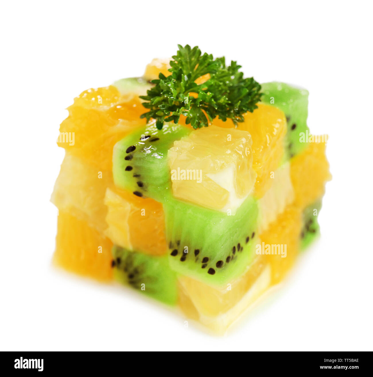 Healthy eating. Cube made of fruits, isolated on white Stock Photo - Alamy