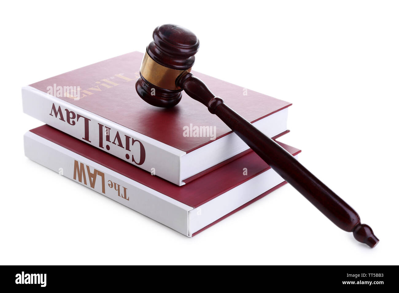 Books of Law and hammer isolated on white Stock Photo - Alamy