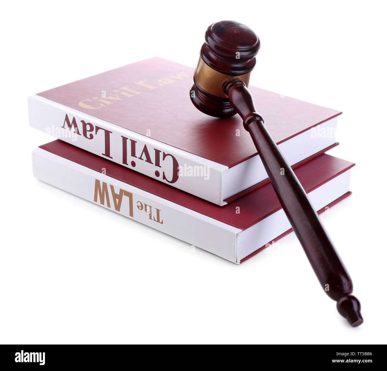 Books of Law and hammer isolated on white Stock Photo - Alamy