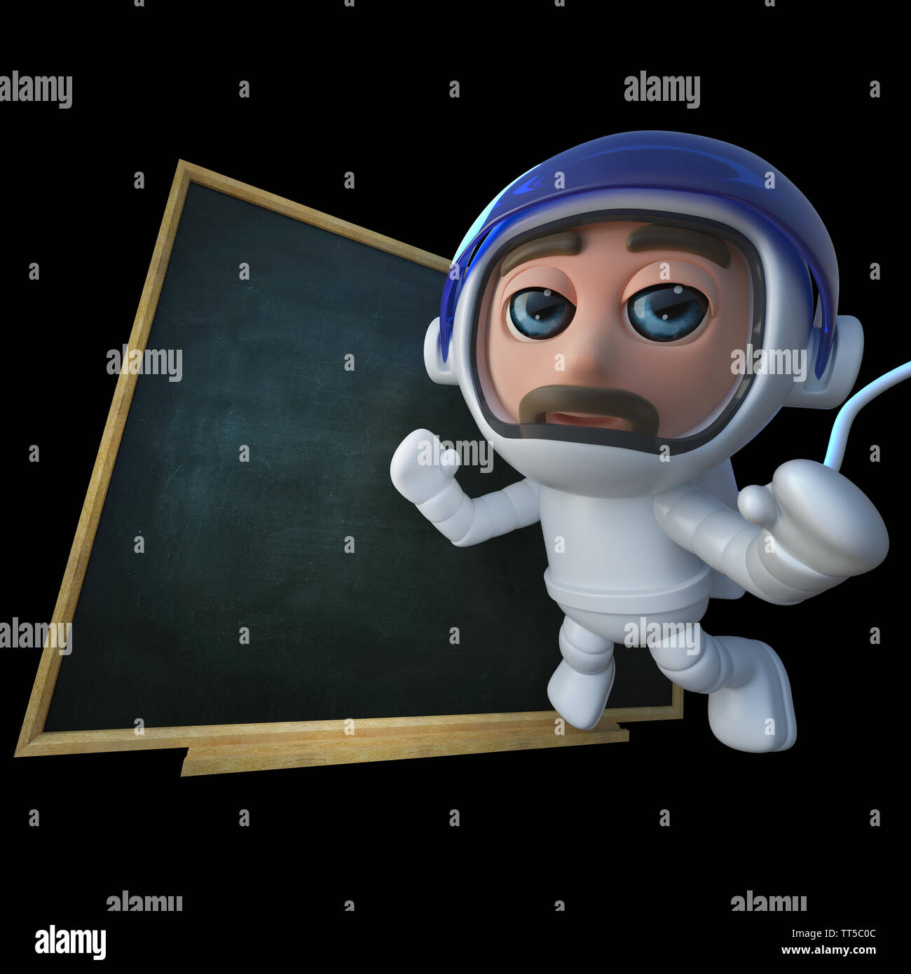 3d render of a funny cartoon spaceman astronaut character floating in ...