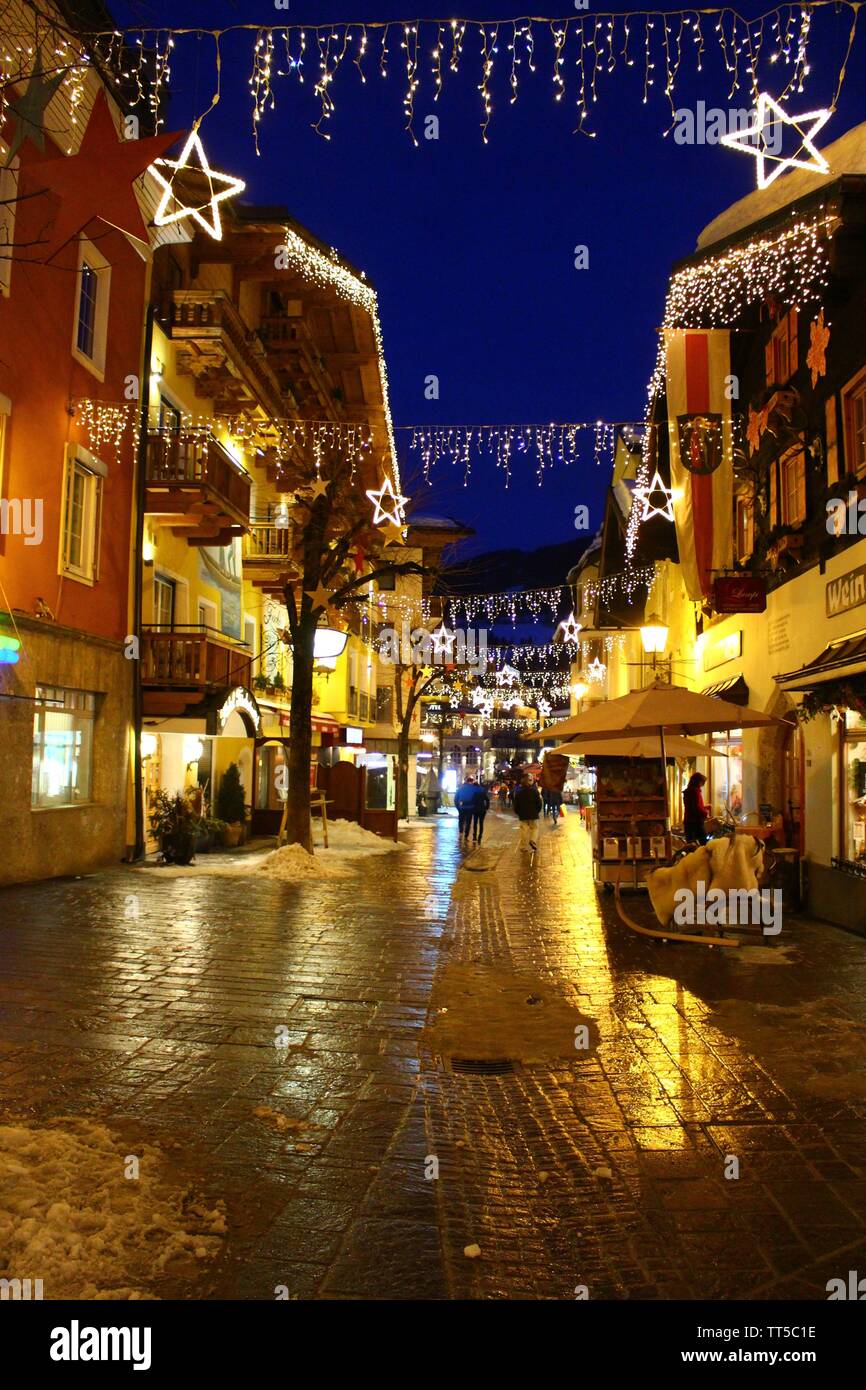 Zell am See during February skii season Stock Photo - Alamy