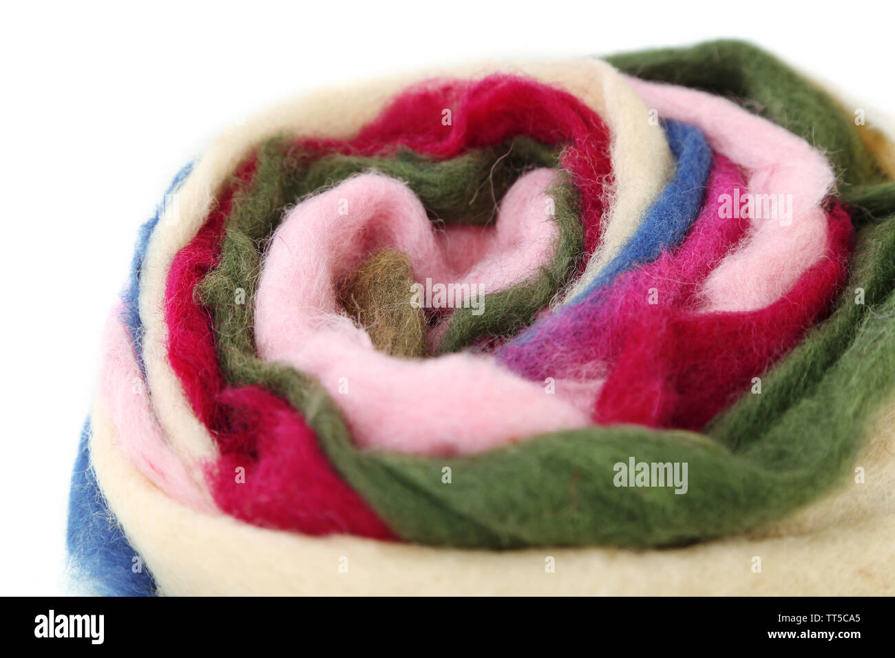 Multicolored wool for felting close up Stock Photo - Alamy