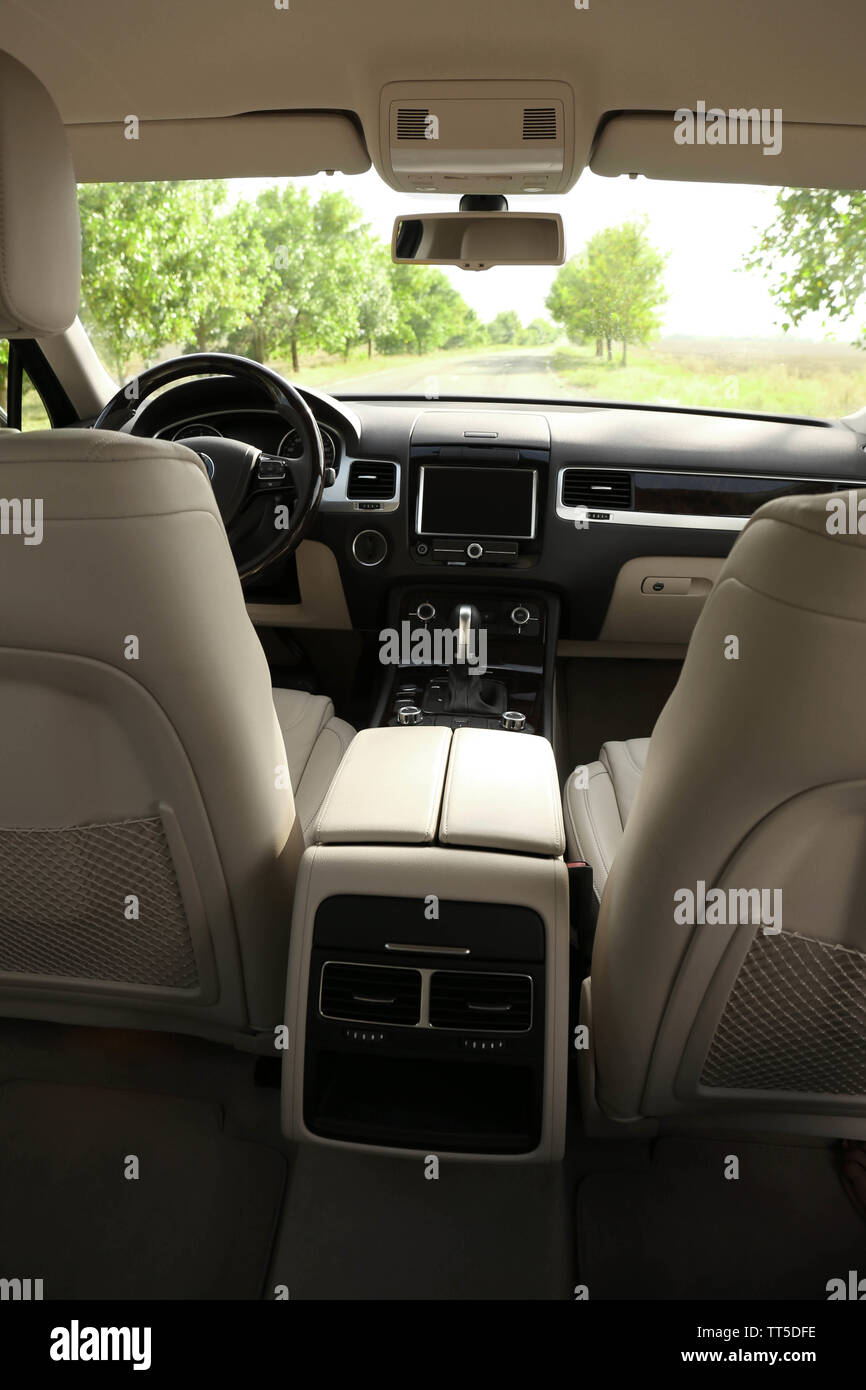 Modern car interior Stock Photo - Alamy