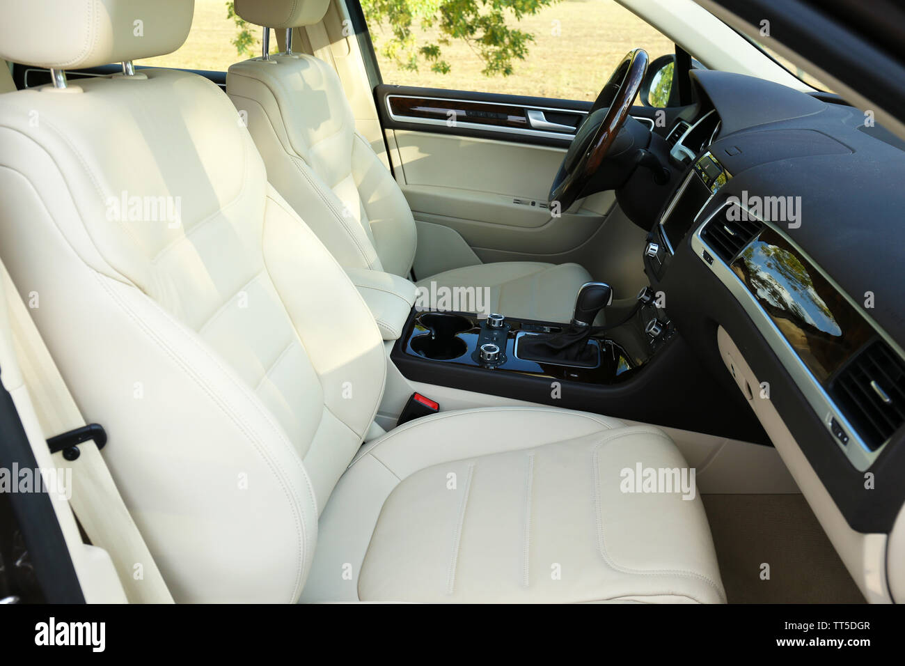 Modern car interior Stock Photo - Alamy