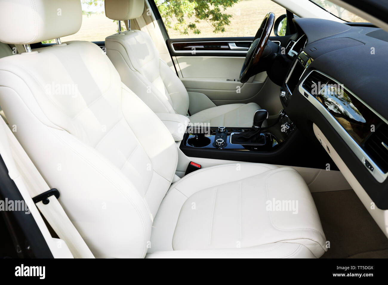 Modern car interior Stock Photo - Alamy