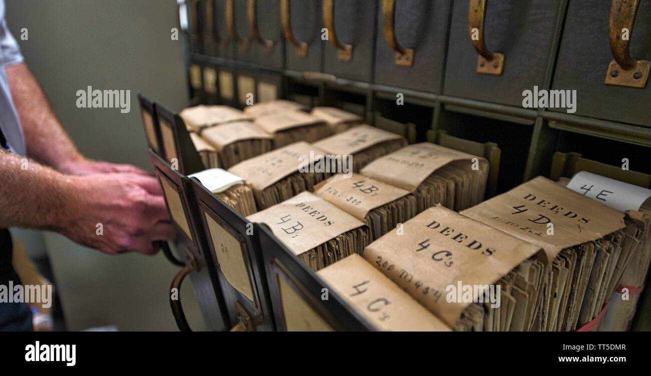 UNITED STATES - May 27, 2016: A large storage area containing documents ...