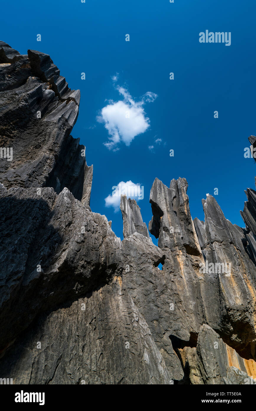 Tall rocks formations of limestone, The Stone Forest, Shilin Yi ...
