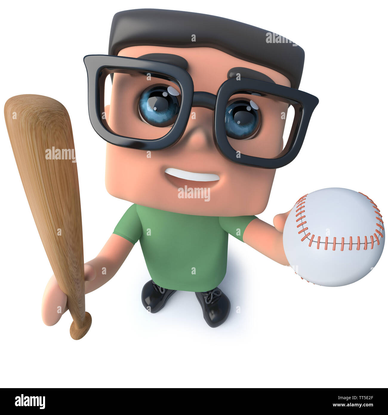 3d render of a funny cartoon nerd geek hacker character holding a ...