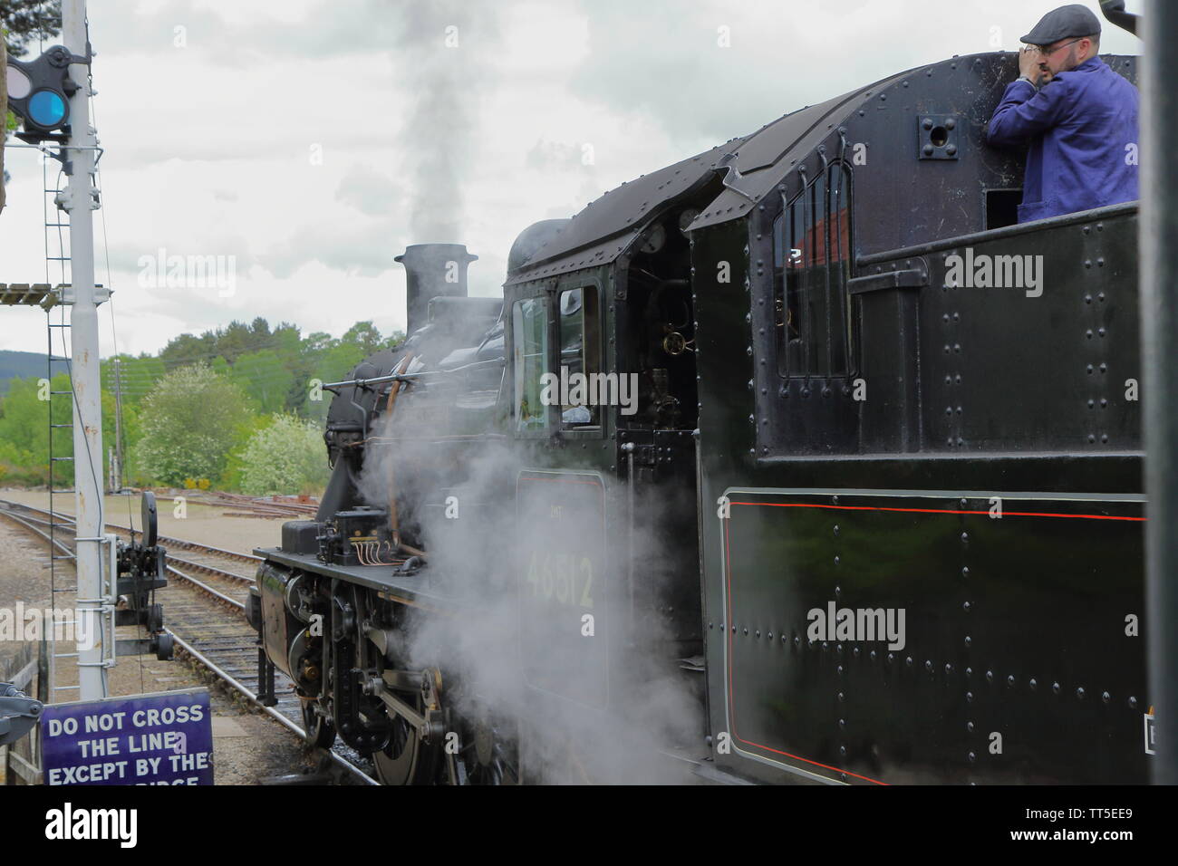 Steam train; 1952 Swindon-built locomotive “E V Cooper Engineer” 46512 ...