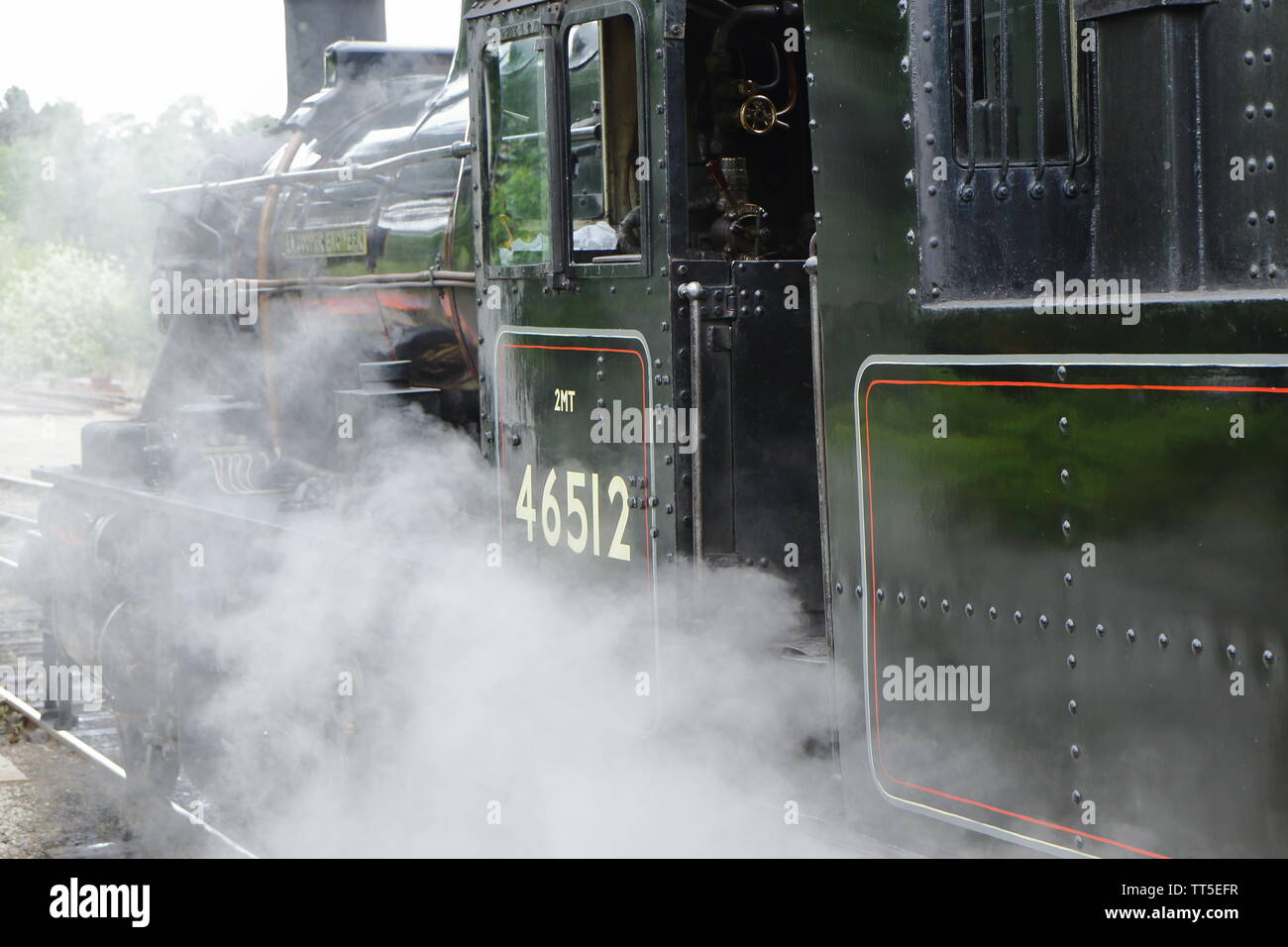 Steam train; 1952 Swindon-built locomotive “E V Cooper Engineer” 46512 ...