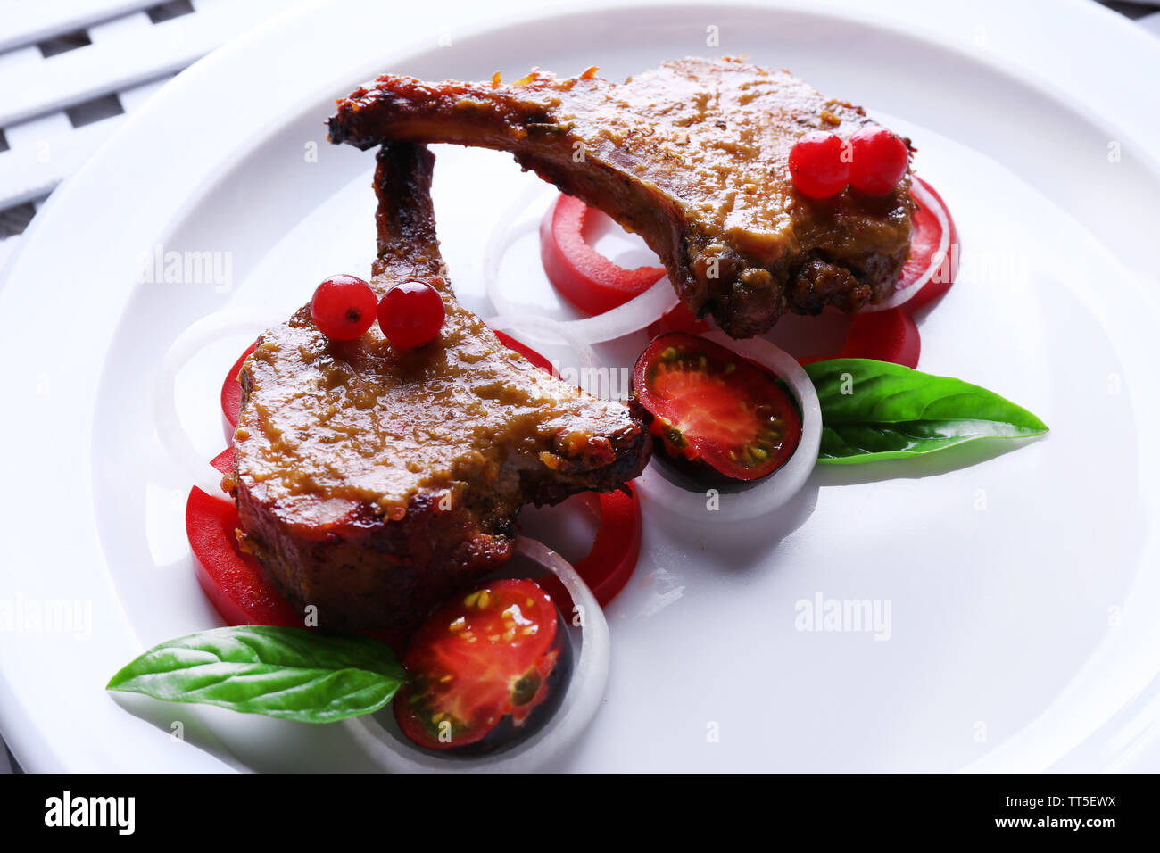 Grilled Lamb steak Stock Photo - Alamy