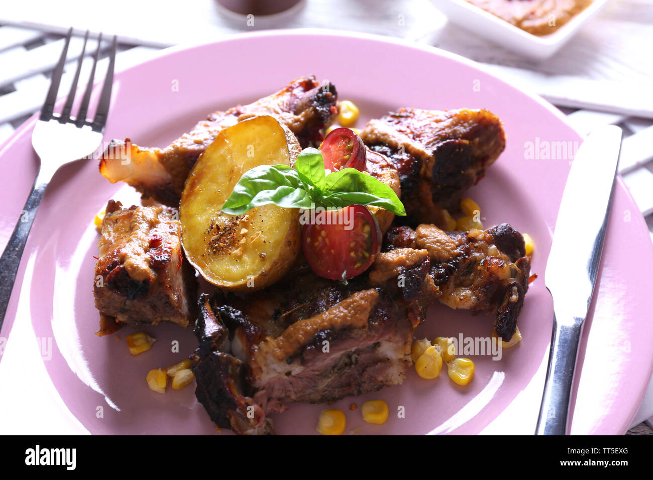 Grilled Lamb steak Stock Photo - Alamy