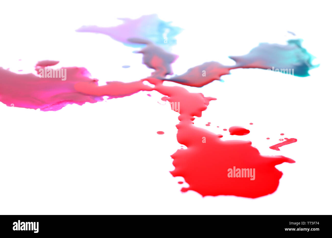 Spilled paint isolated on white Stock Photo - Alamy