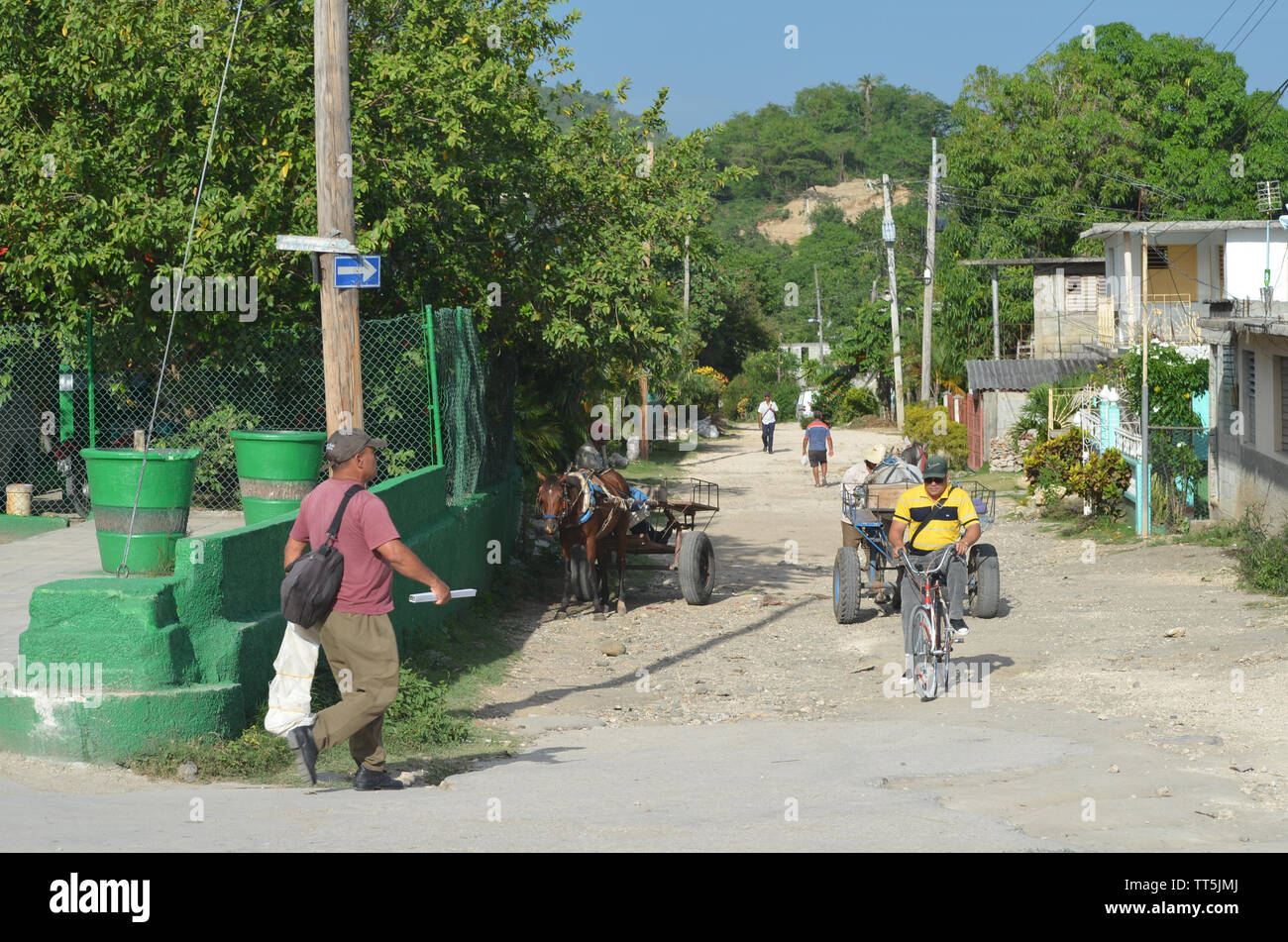 A street in the village of Guisa (Granma province, Southern Cuba Stock ...