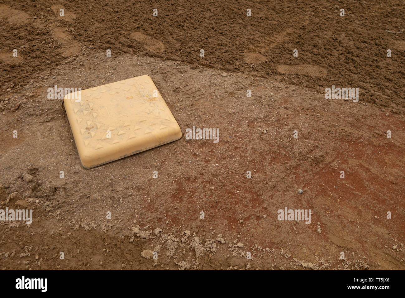 sandy dirt area of baseball softball diamond base full frame Stock ...