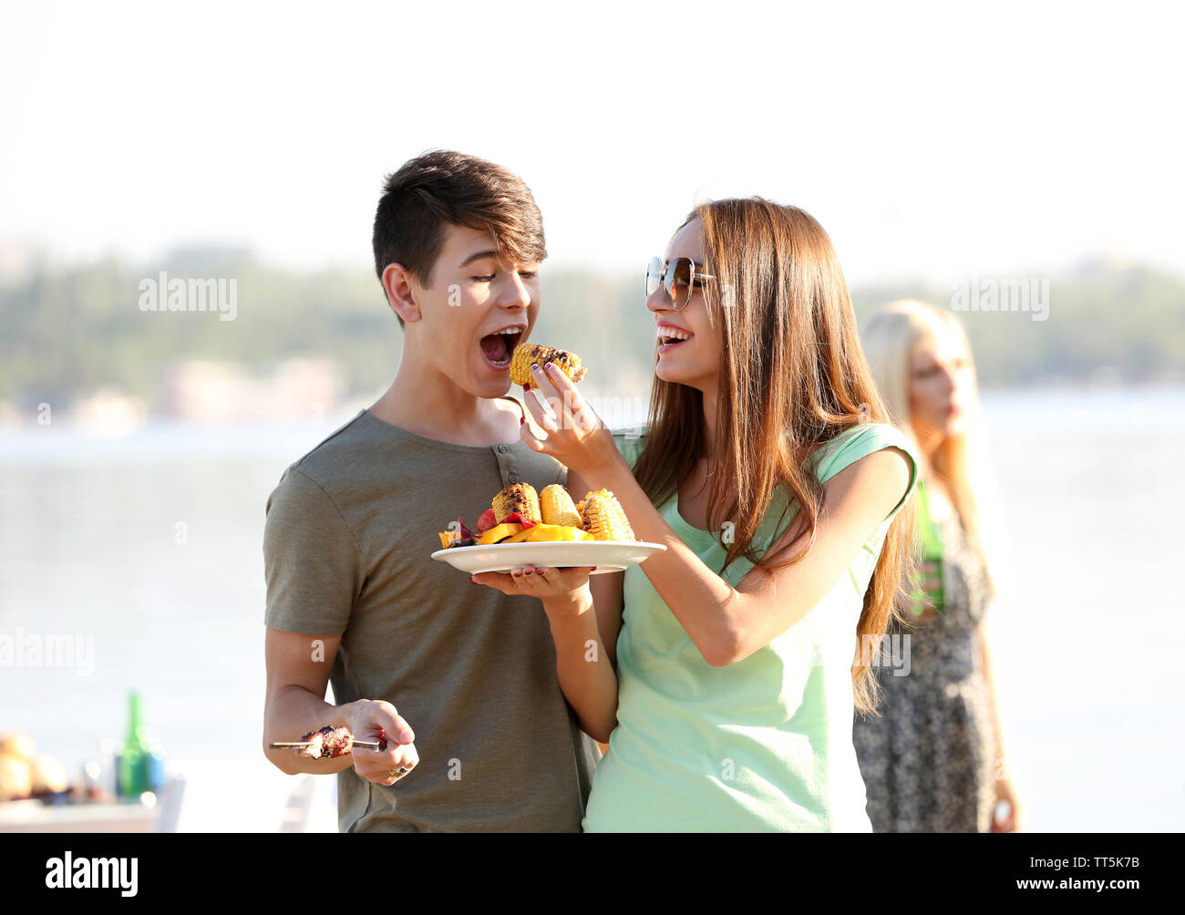 Young friends on rest, outdoors Stock Photo - Alamy