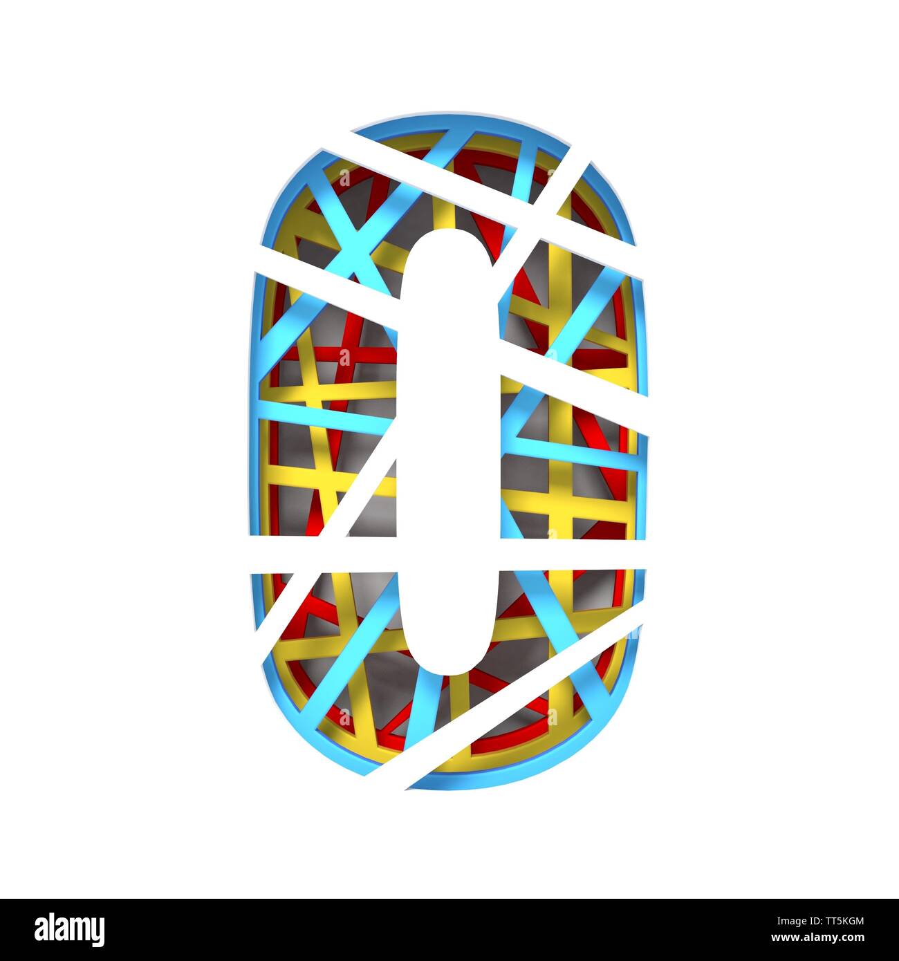 Colorful paper cut out font Number 0 ZERO 3D render illustration ...