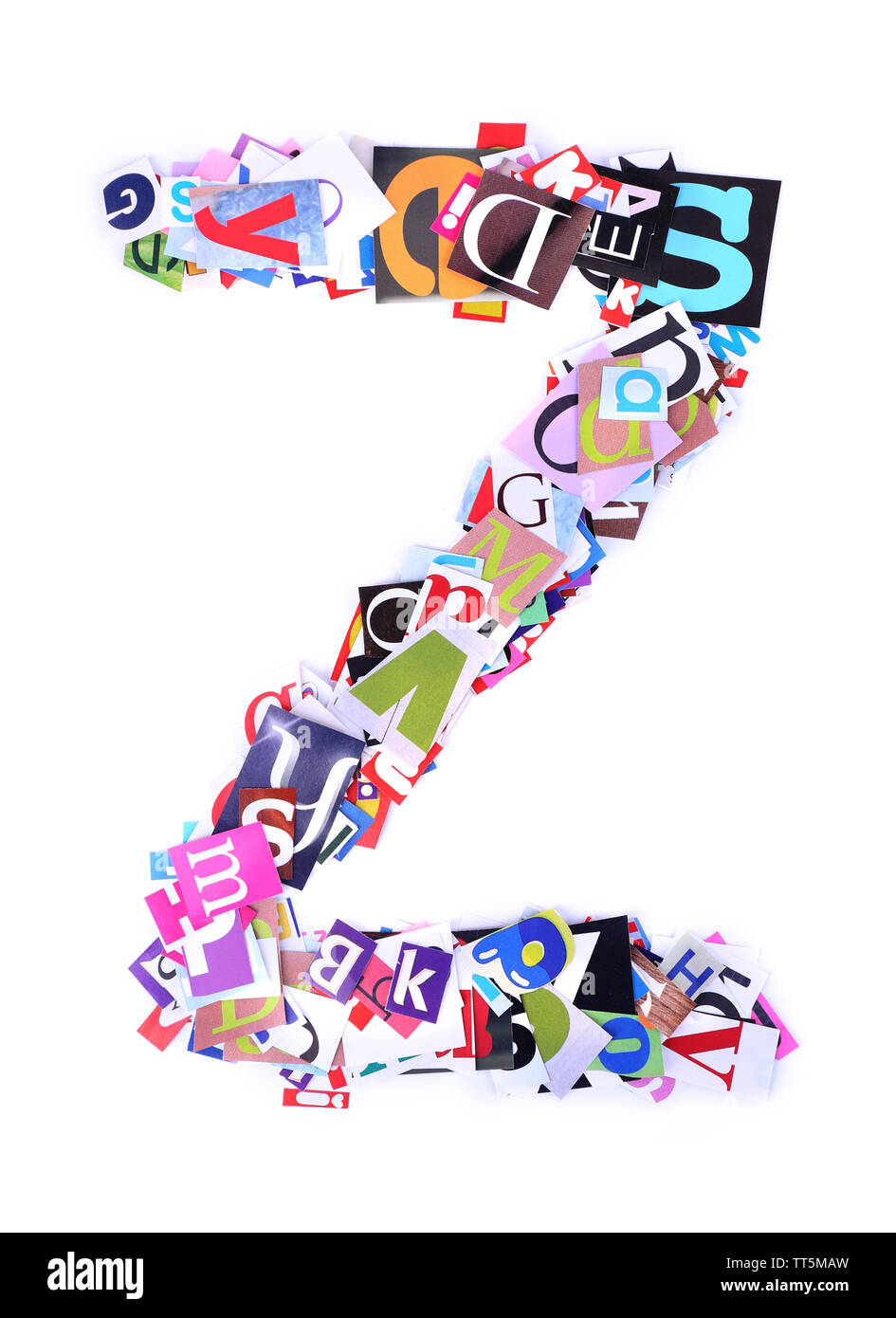 Abc letters made newspaper letters hi-res stock photography and images ...