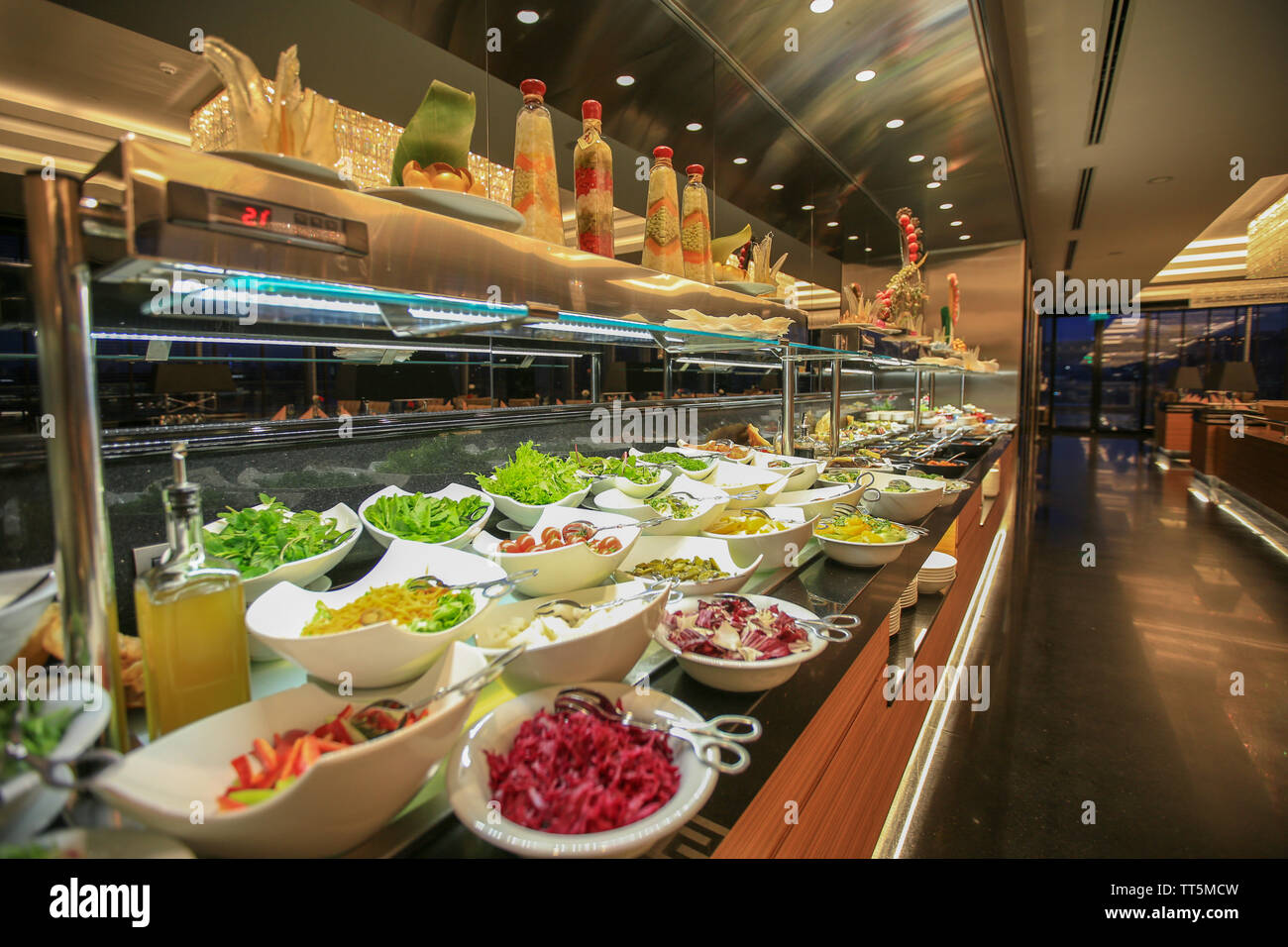healthy salad and pickle open bar of a hotel Stock Photo - Alamy