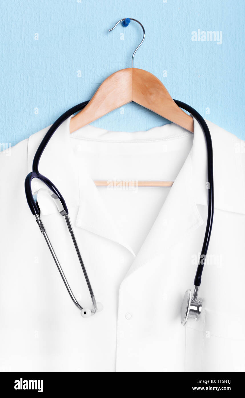 White lab coat hanger hi-res stock photography and images - Alamy