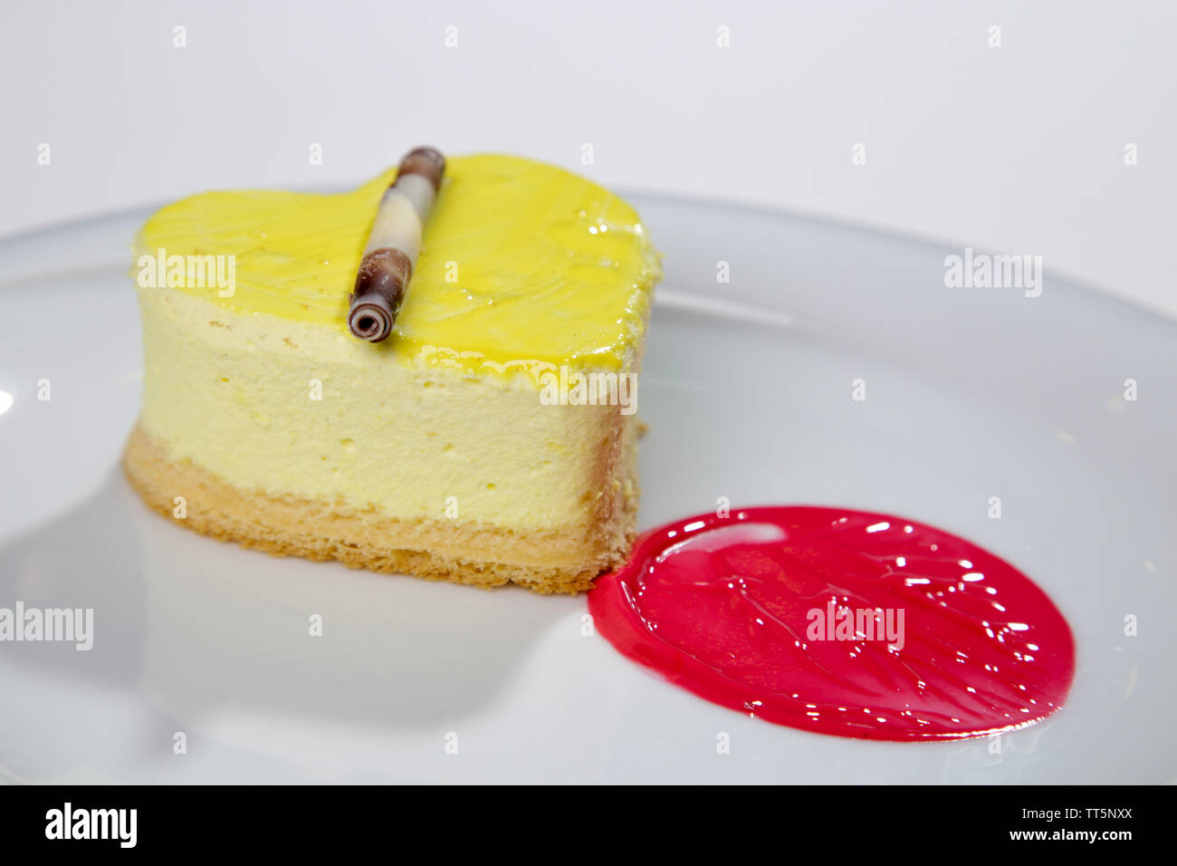 heart shaped lemon cake white background Stock Photo - Alamy