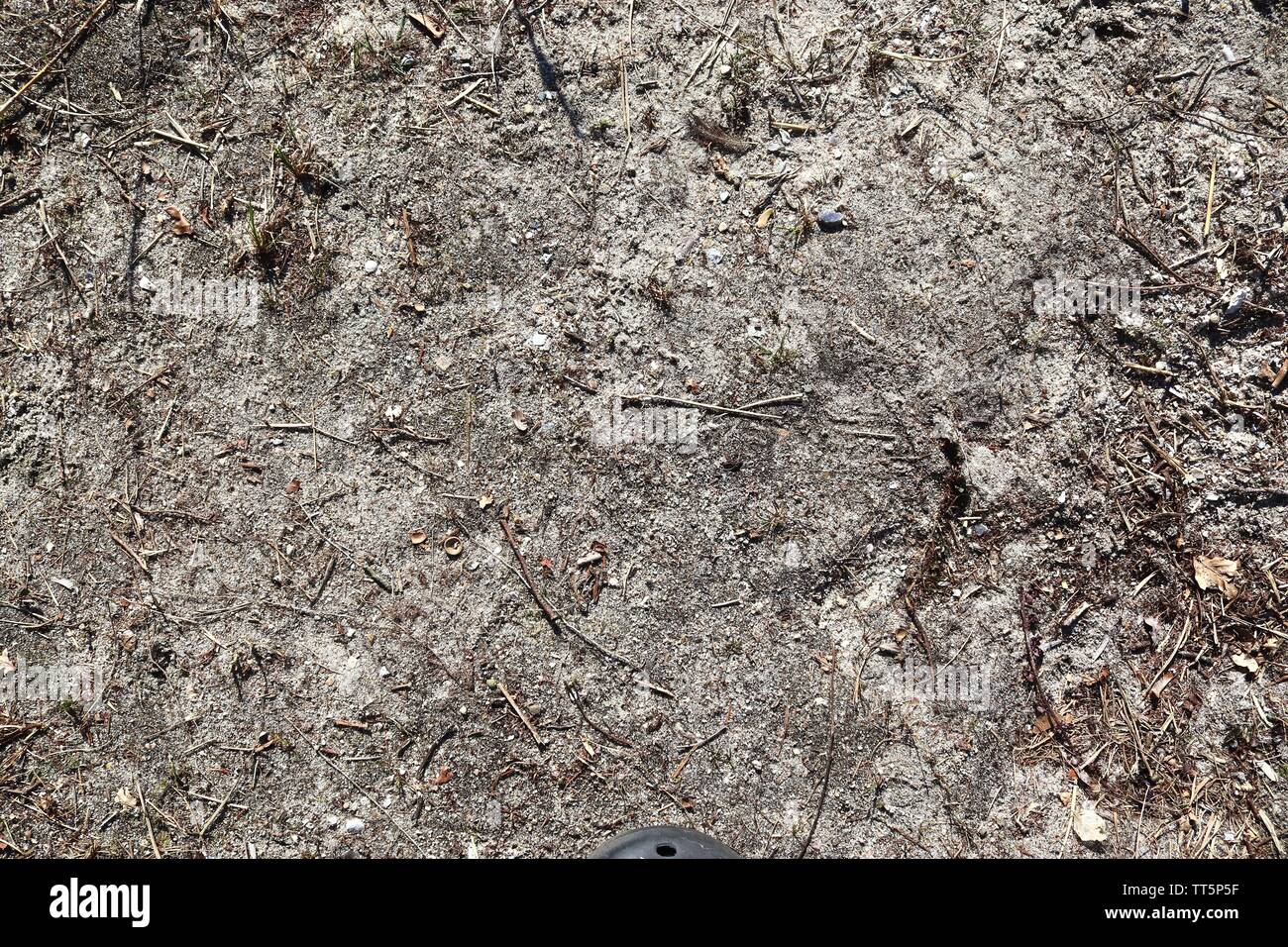 Close up detailed view on sandy ground surfaces in high resolution ...