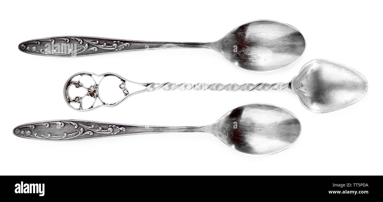 Three teaspoons isolated on white Stock Photo - Alamy