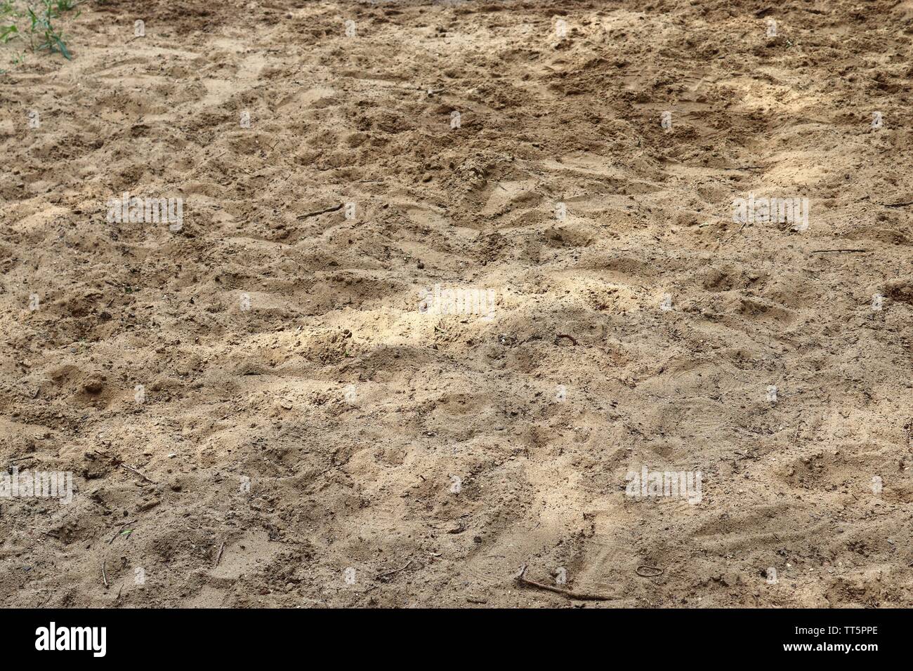 Close up detailed view on sandy ground surfaces in high resolution ...