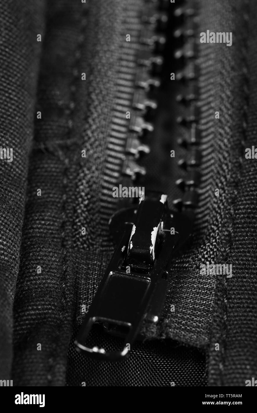Zipper on clothes close up Stock Photo - Alamy