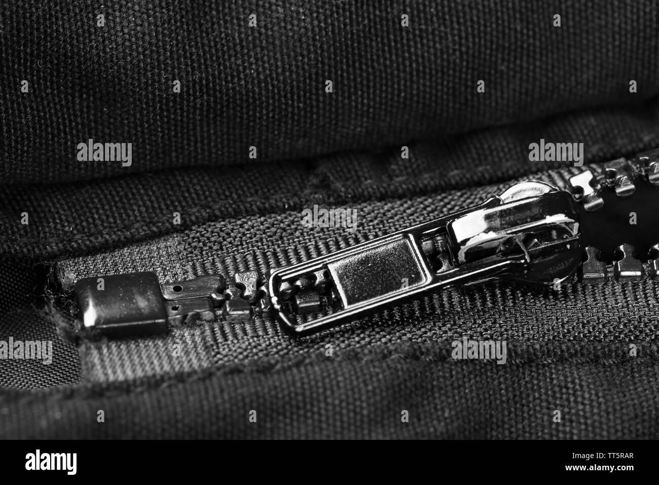 Zipper on clothes close up Stock Photo - Alamy