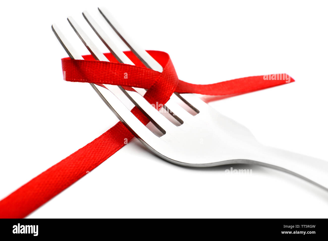 Stages of tying bow on fork, close-up Stock Photo - Alamy