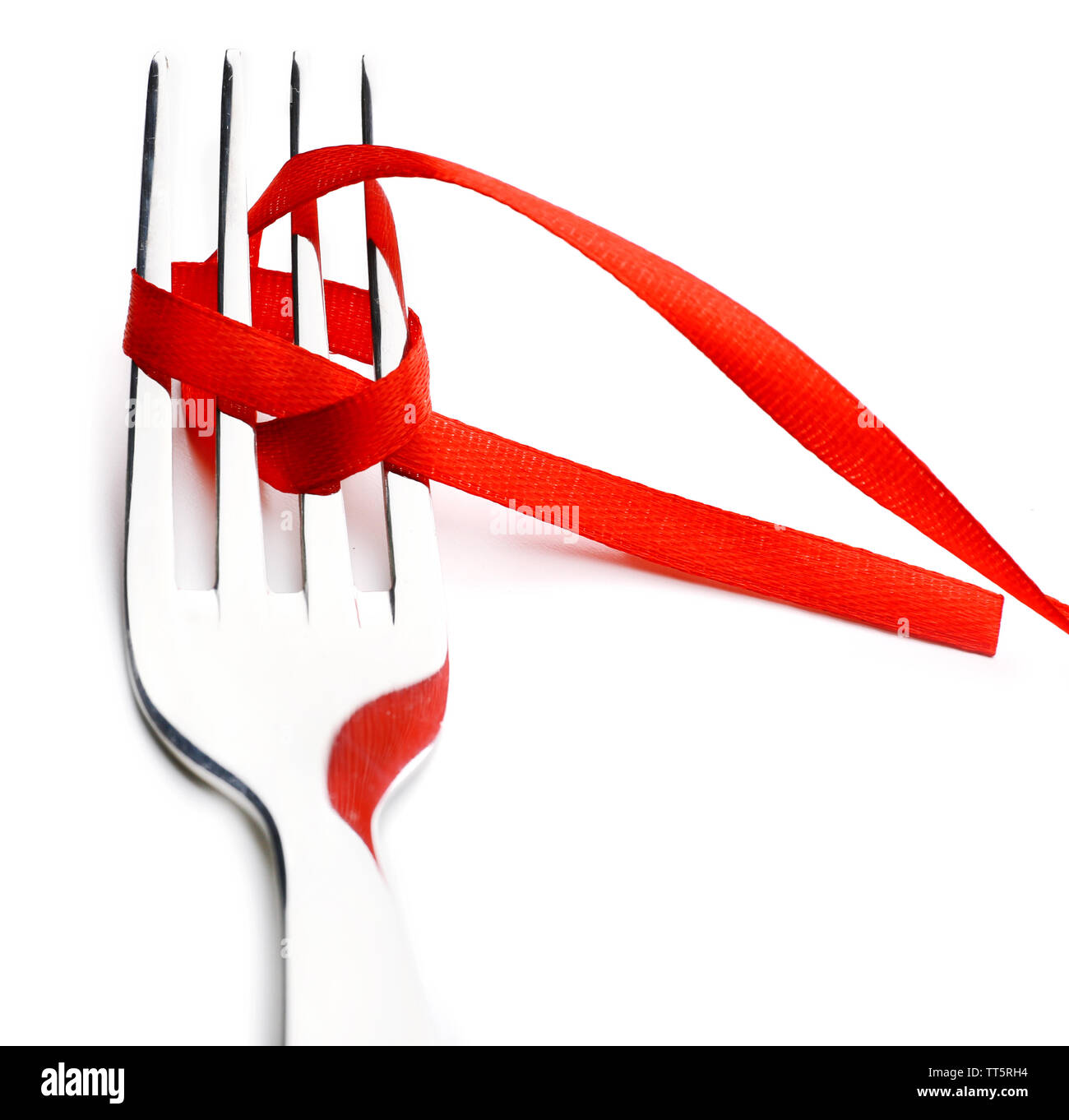 Stages of tying bow on fork, close-up Stock Photo - Alamy