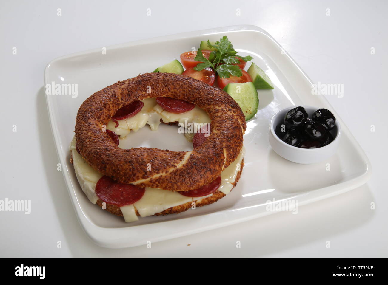 simit called turkish baked street food cuisine bagel Stock Photo - Alamy