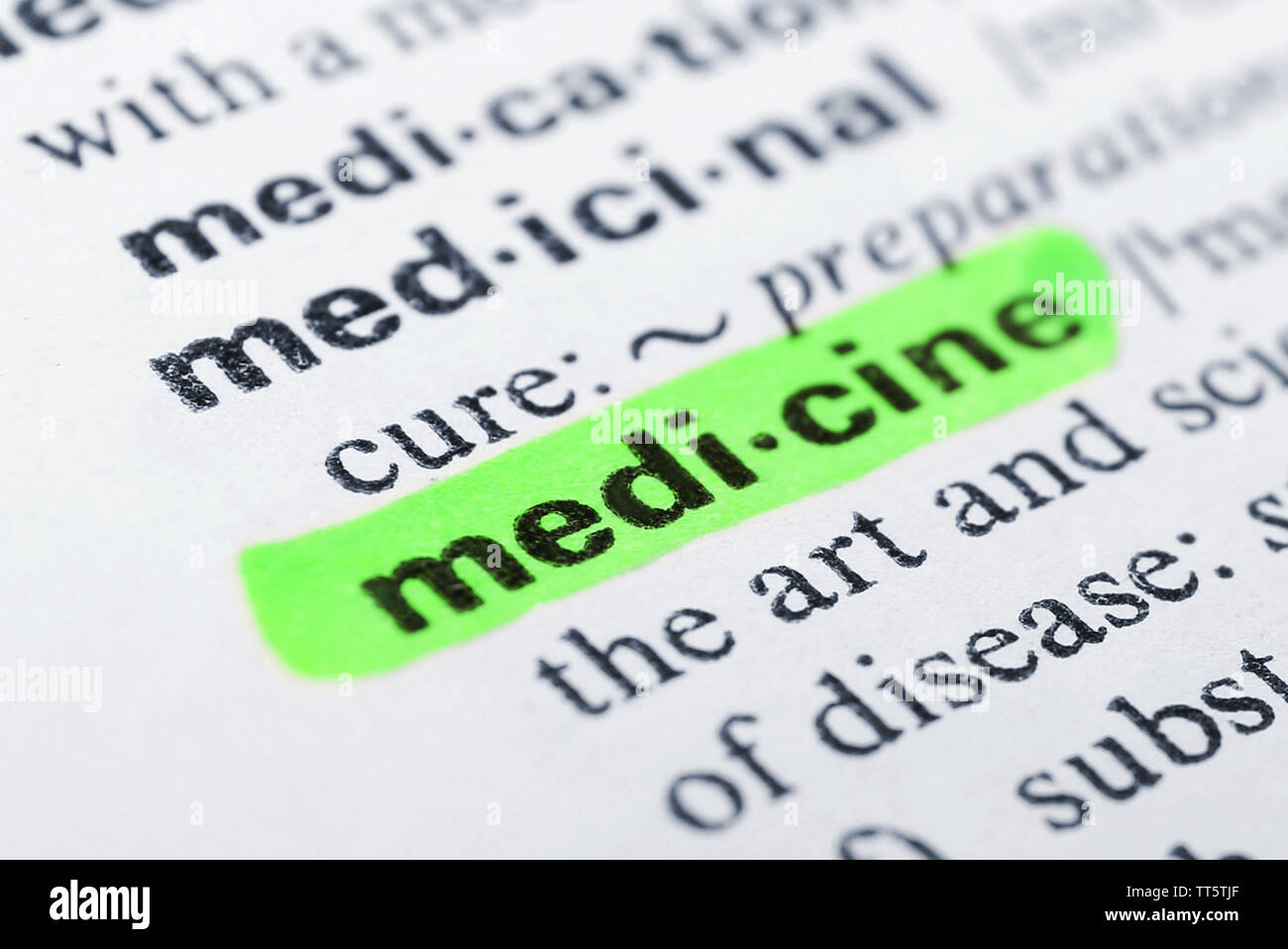 Word highlighted with green marker Stock Photo - Alamy