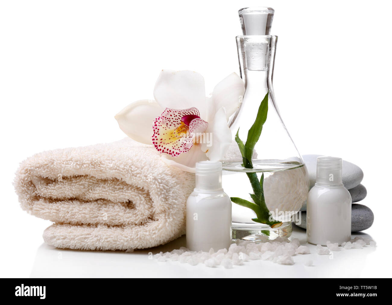 Spa setting isolated on white Stock Photo - Alamy