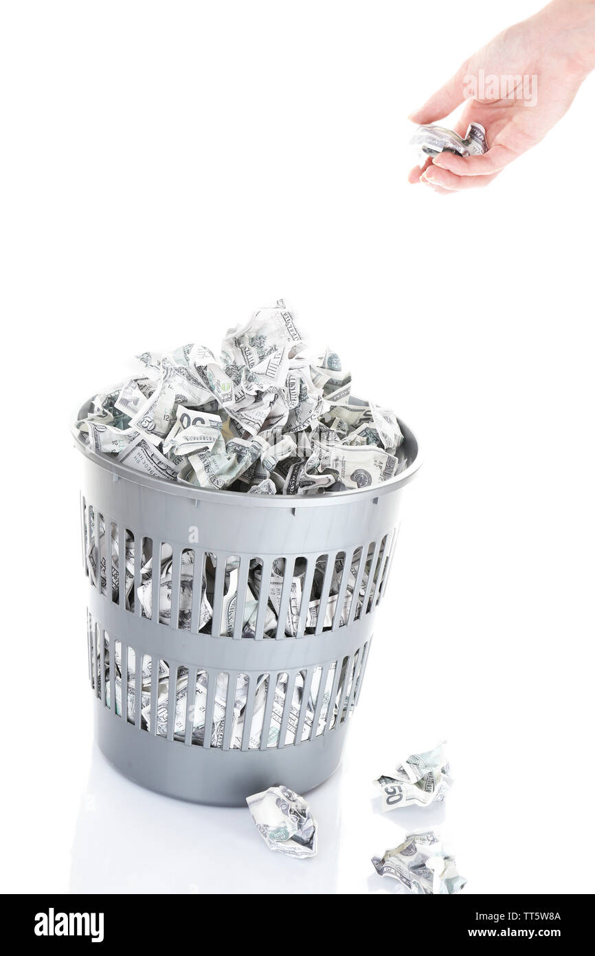 Hand throwing dust bin hi-res stock photography and images - Alamy