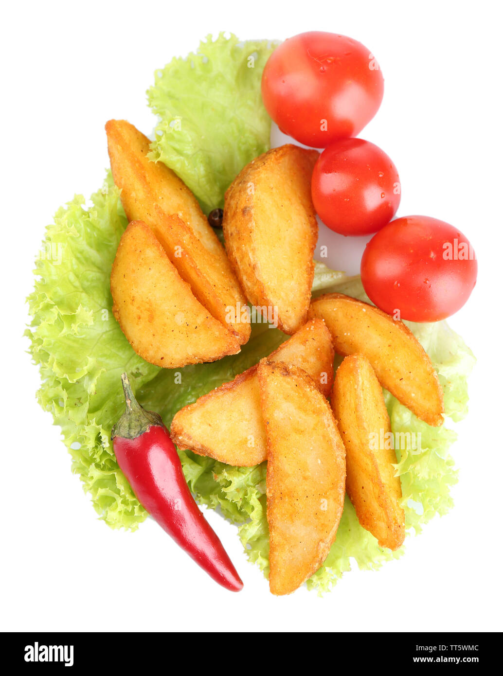 Homemade fried potato isolated on white Stock Photo - Alamy