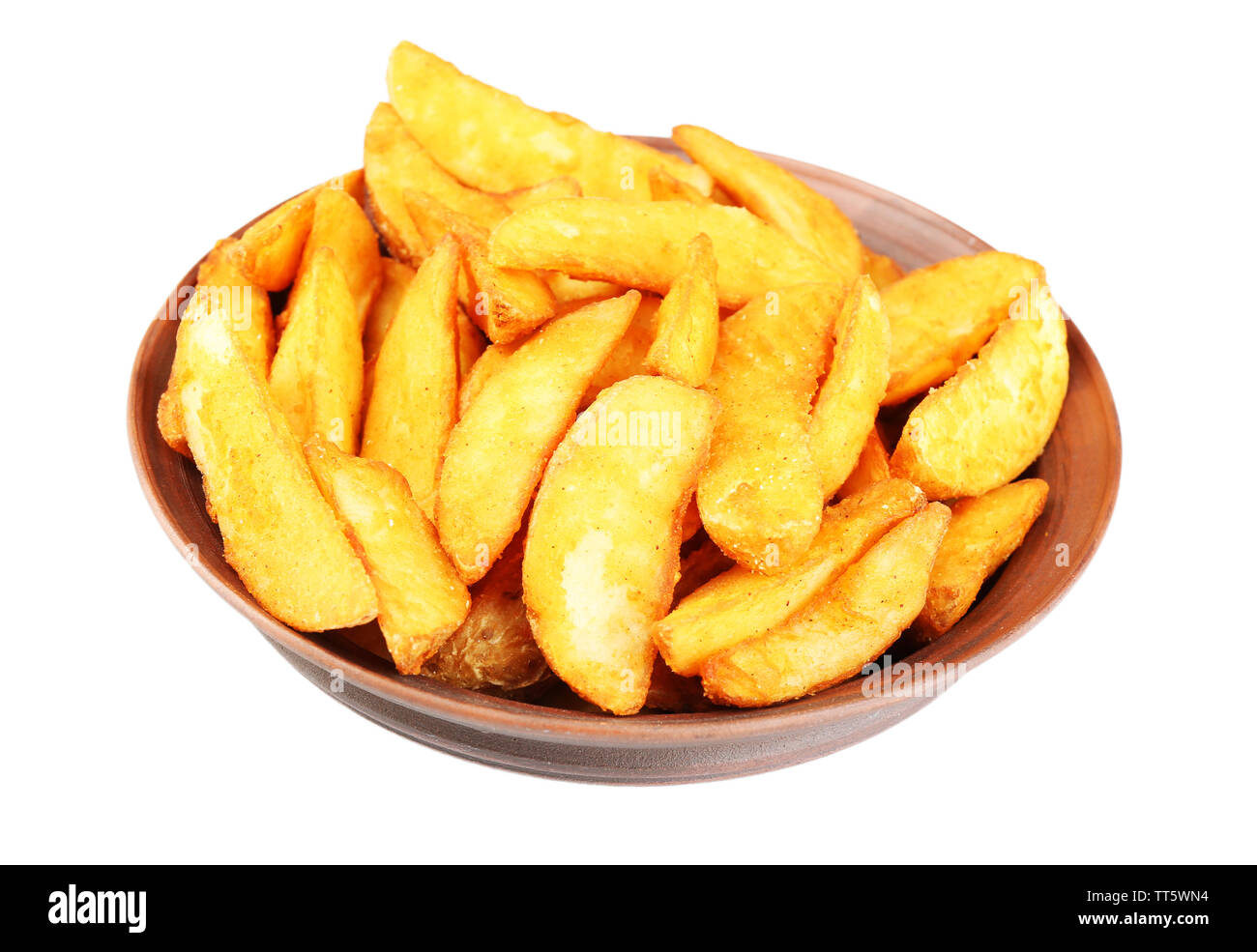 Homemade fried potato in bowl isolated on white Stock Photo - Alamy