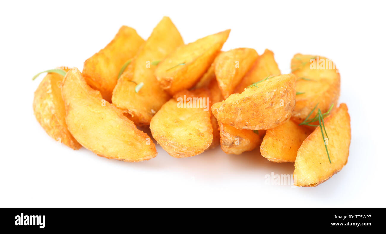 Homemade fried potato isolated on white Stock Photo - Alamy