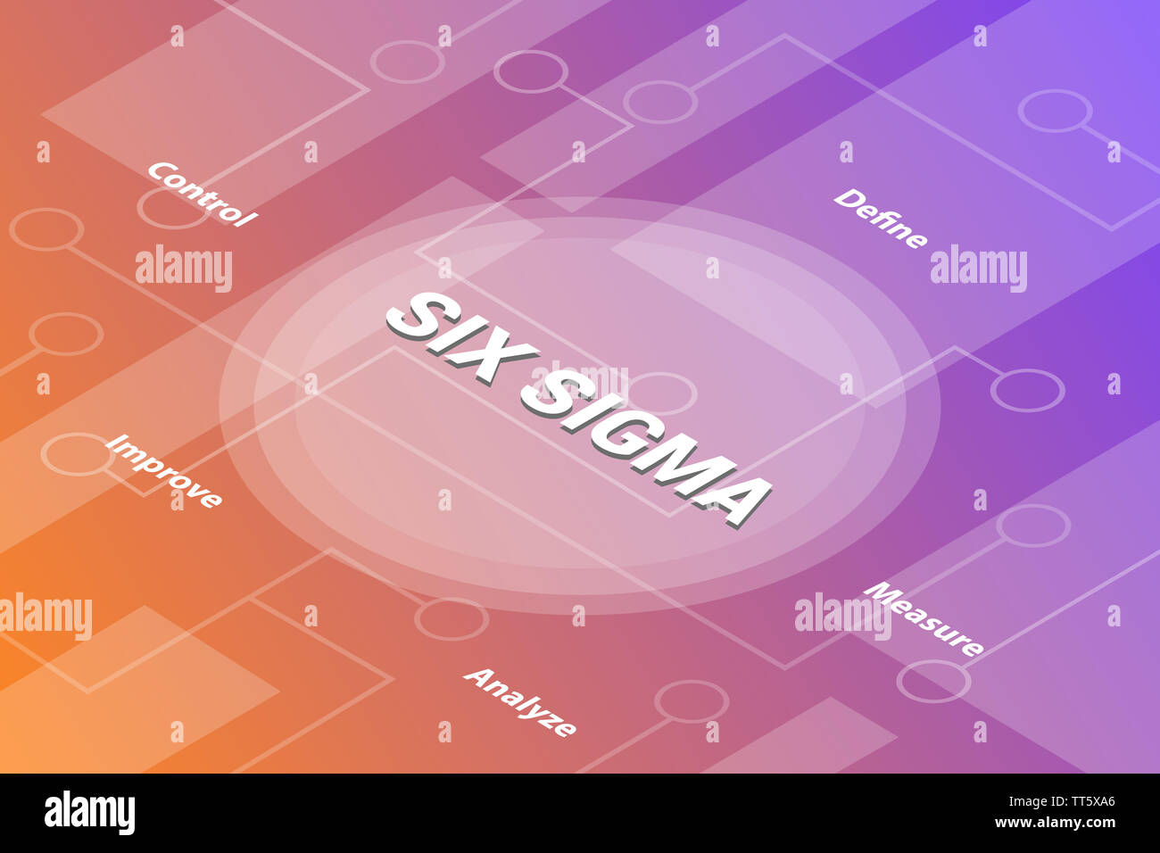 six sigma concept words isometric 3d word text concept with some ...