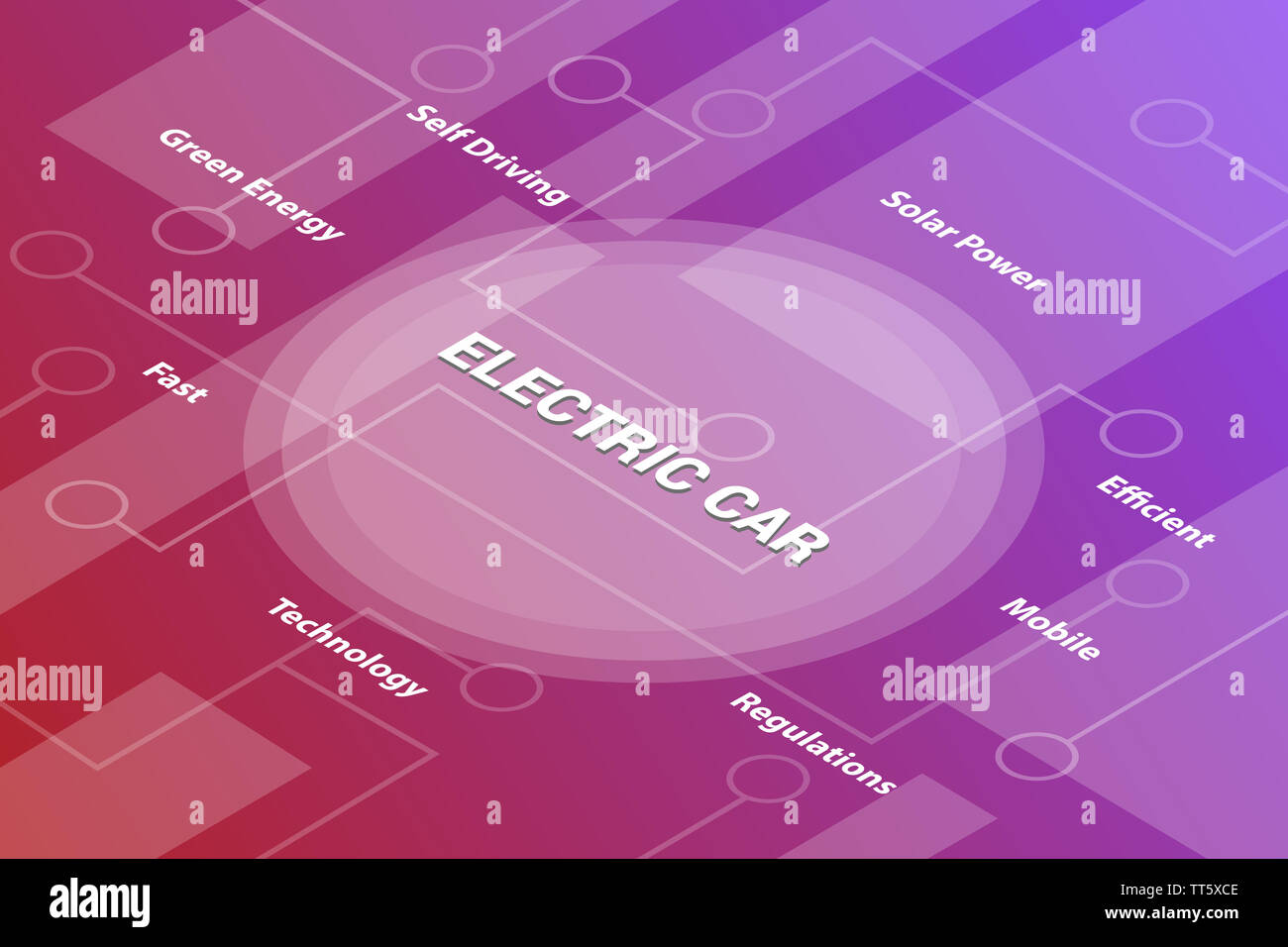 electric car concept words isometric 3d word text concept with some ...