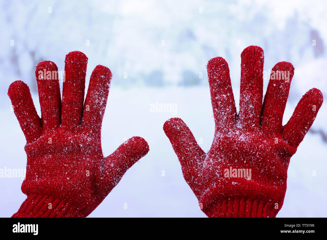 Womans hands winter gloves hi-res stock photography and images - Alamy