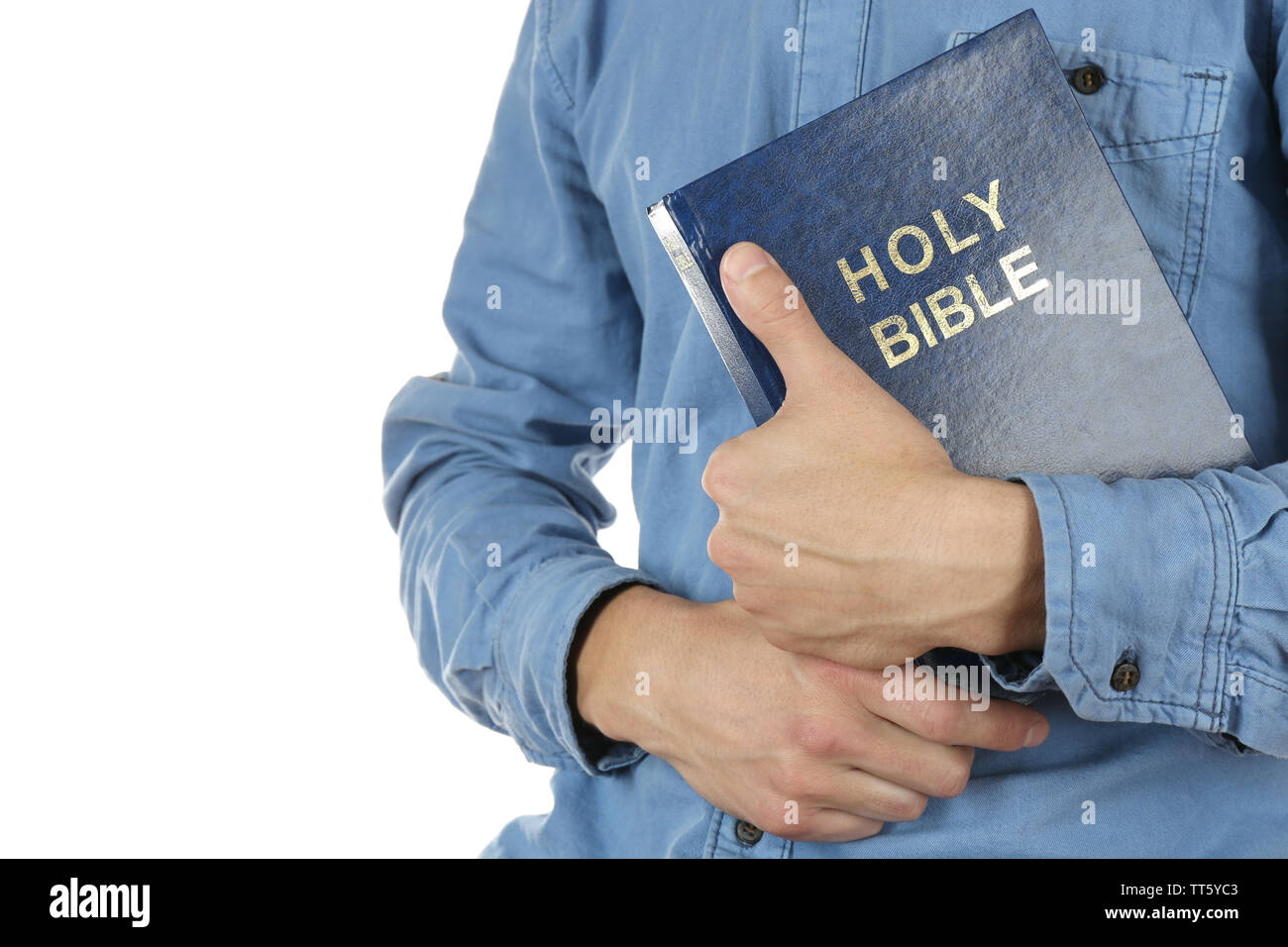 Man holding bible hi-res stock photography and images - Alamy