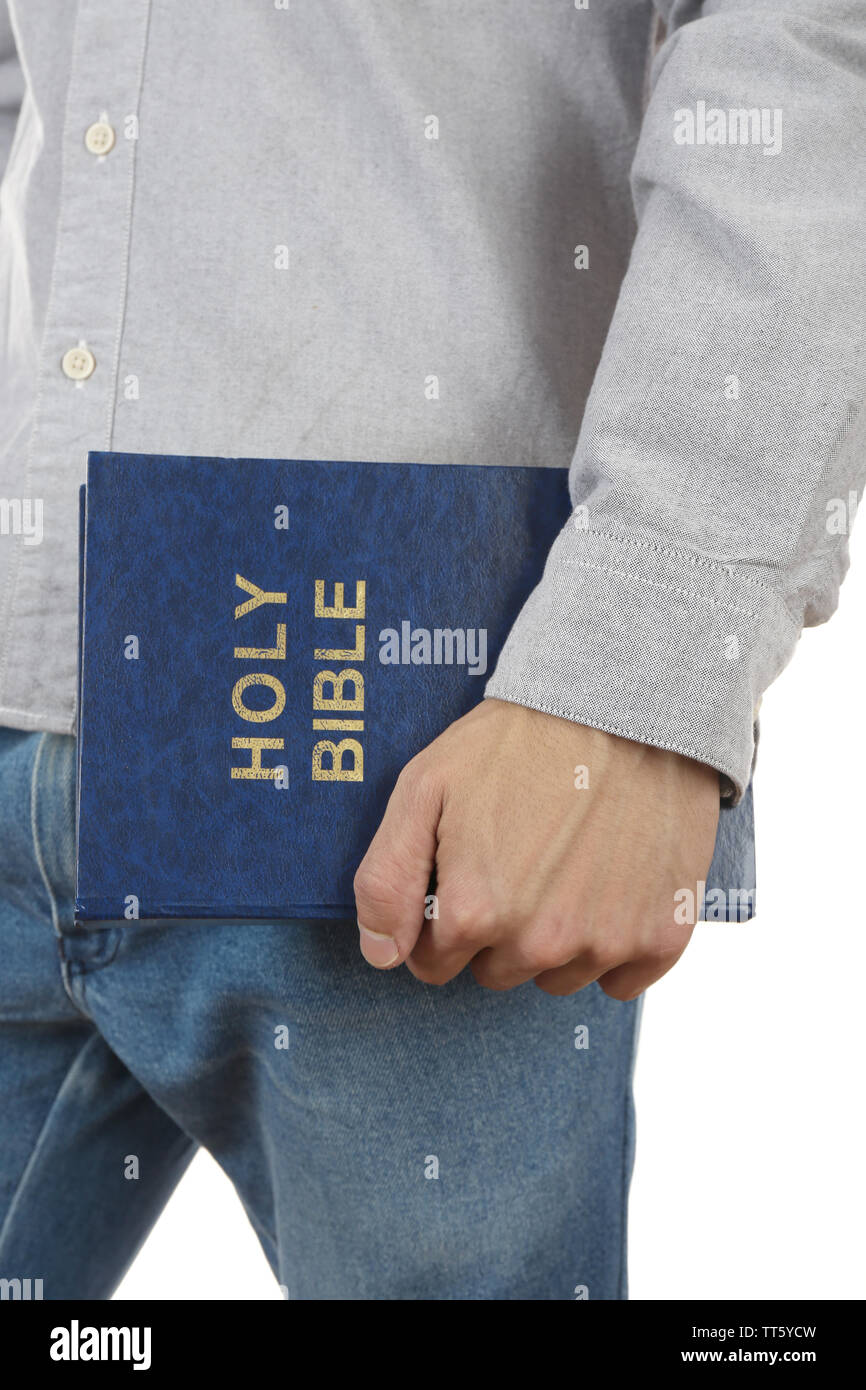 Man holding bible hi-res stock photography and images - Alamy