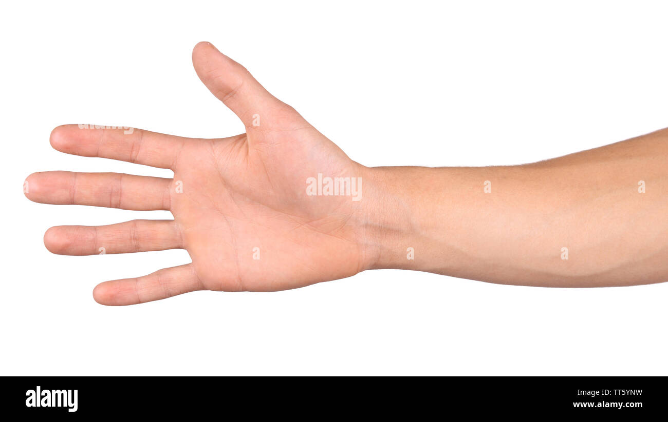 Men hand isolated on white Stock Photo - Alamy