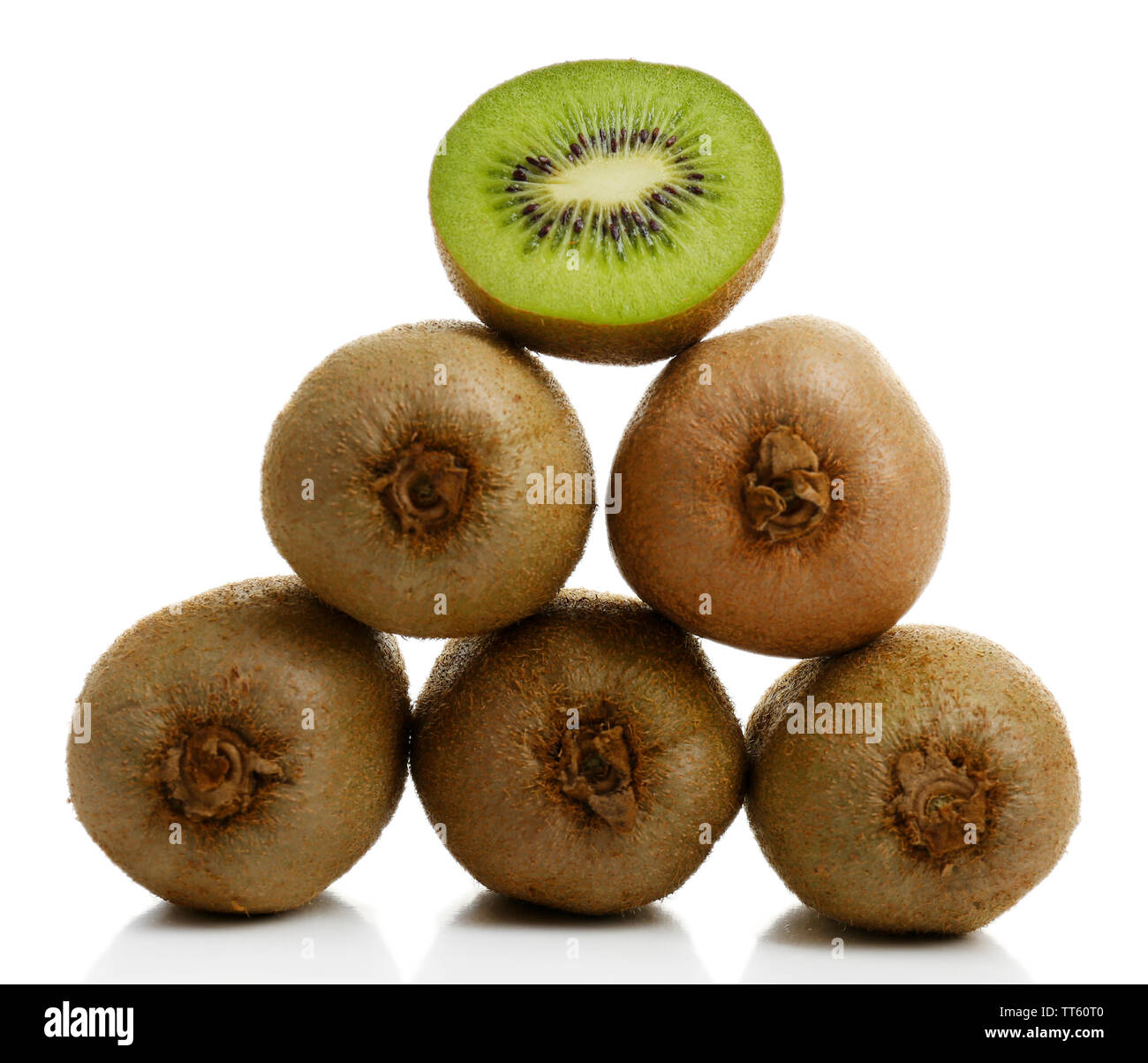 Juicy kiwi in shape of pyramid isolated on white Stock Photo - Alamy